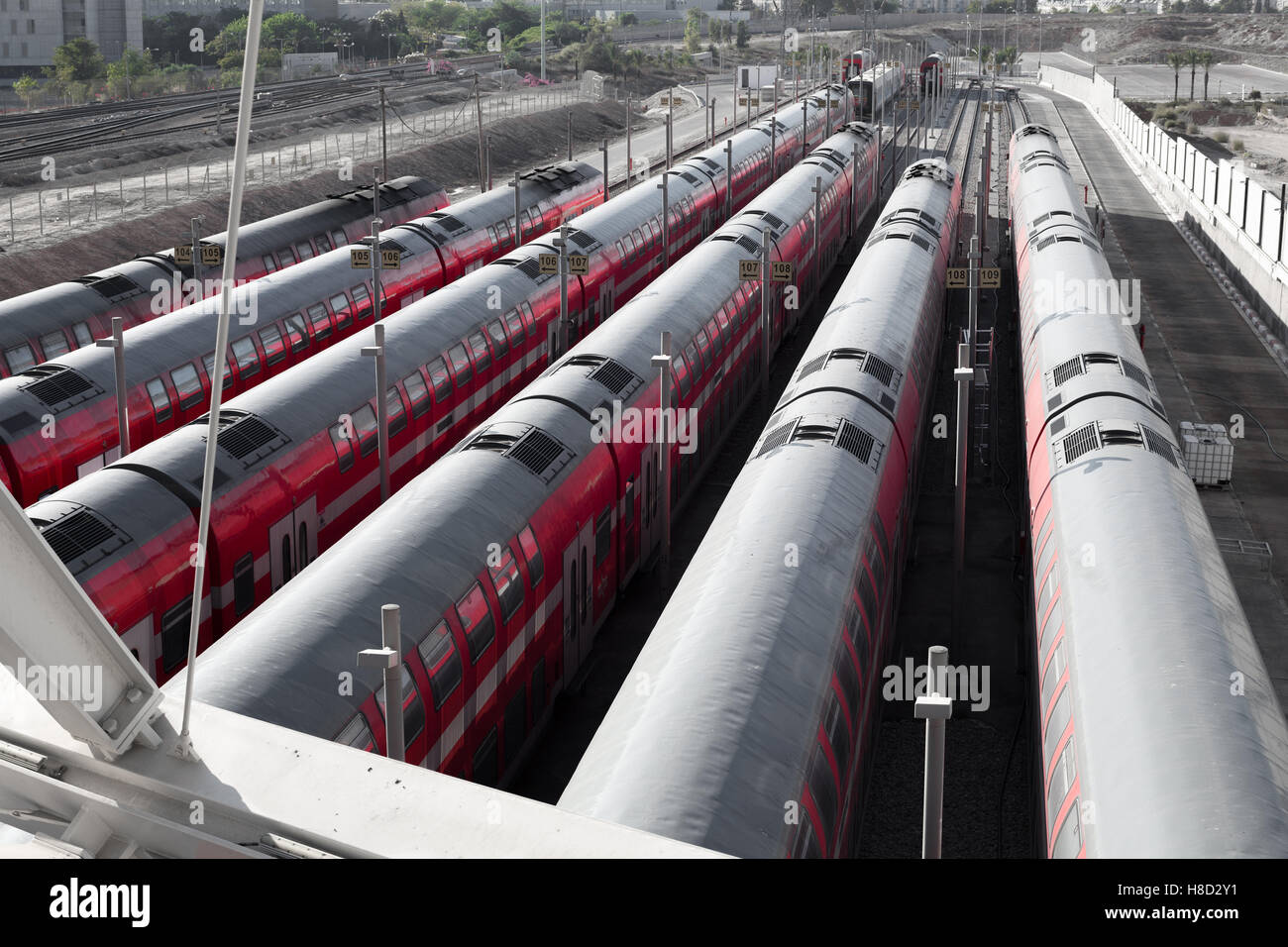 train standing at the station, top view Stock Photo - Alamy