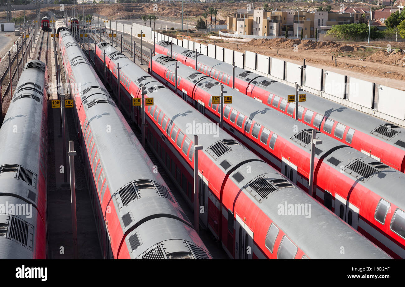 train standing at the station, top view Stock Photo - Alamy
