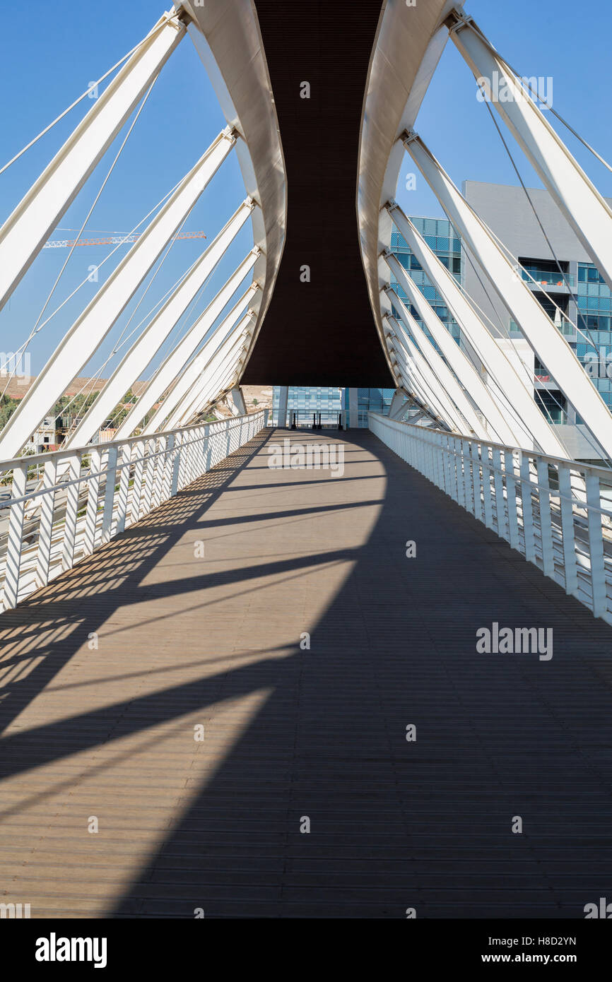 contemporary architecture pedestrian bridge, the view from inside Stock ...