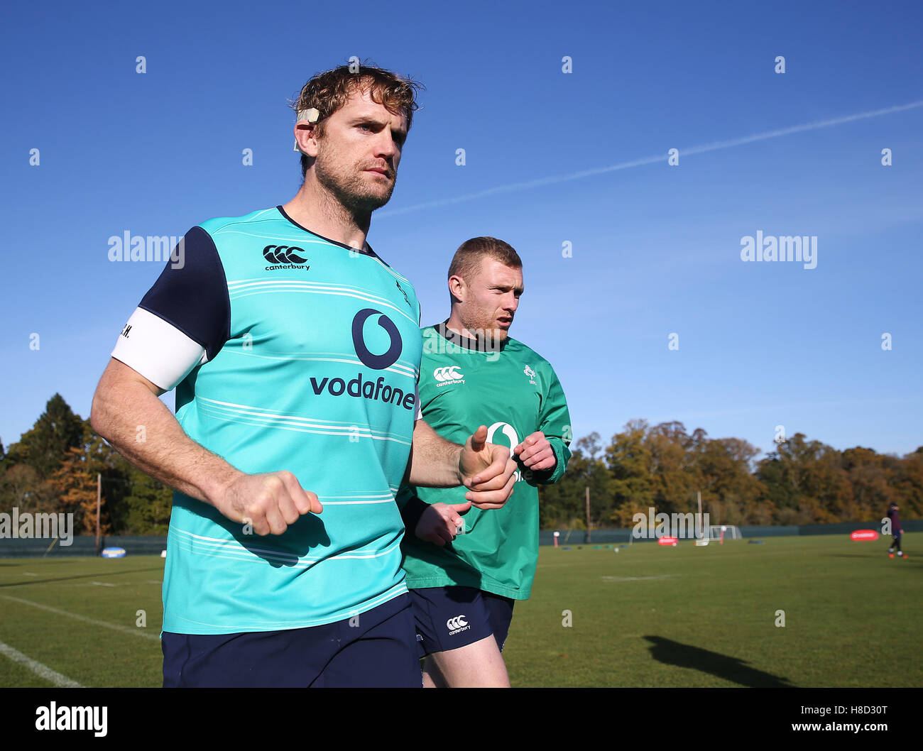 Jamie Heaslip (left) and Keith Earls during a training session at ...