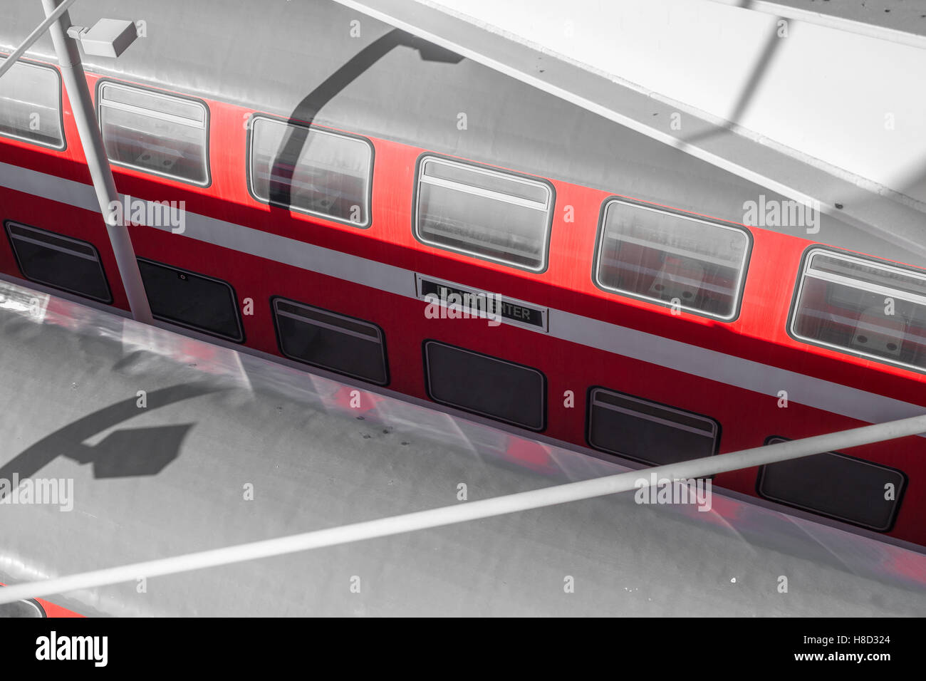 train standing at the station, top view Stock Photo - Alamy