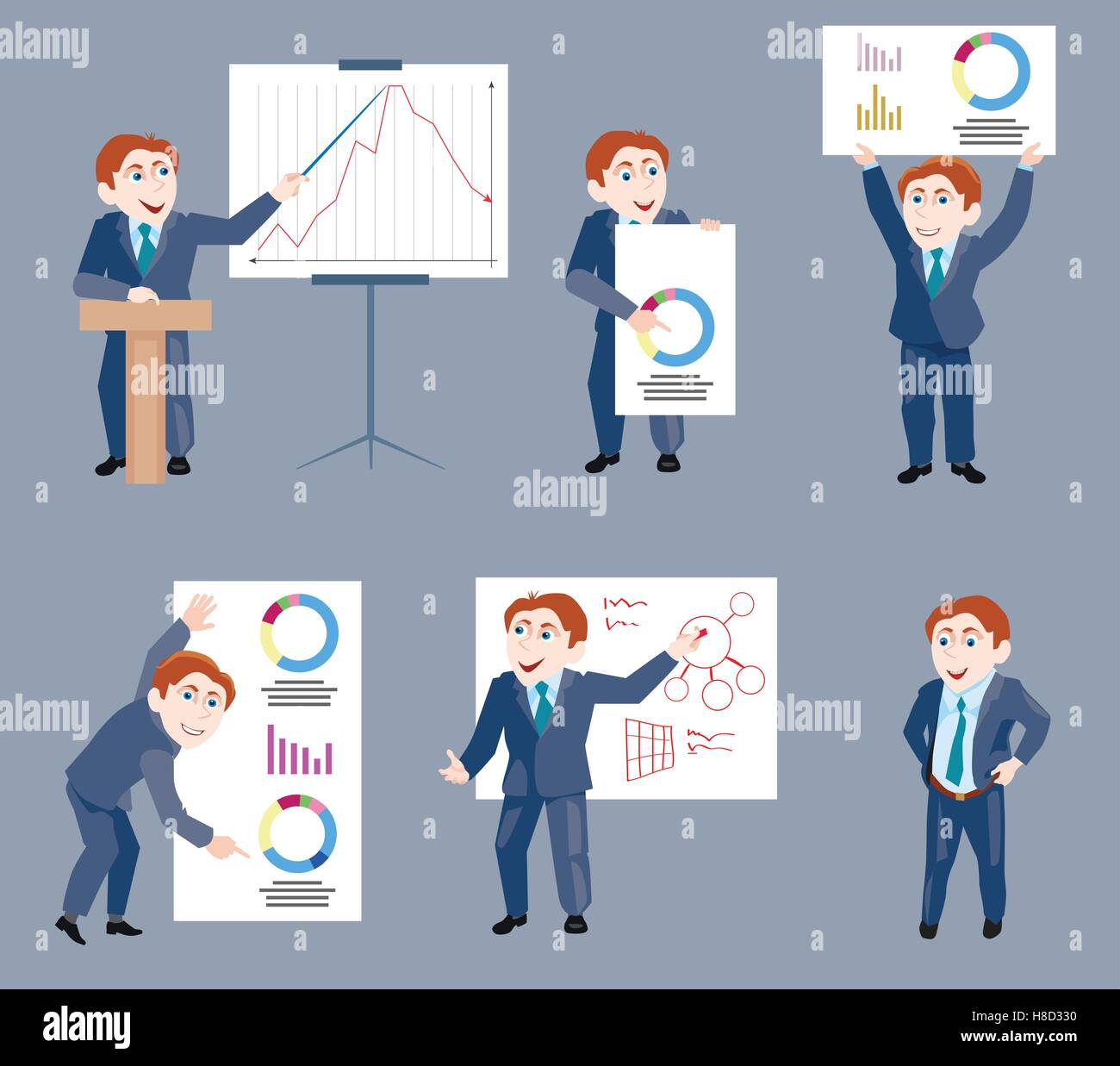 Business cartoon meeting chart happy hi-res stock photography and ...