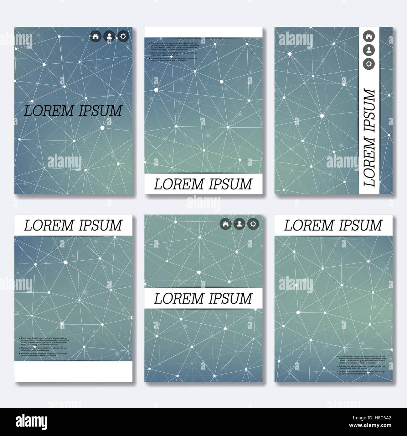 Set of business templates for brochure, flyer, cover magazine in A4 ...