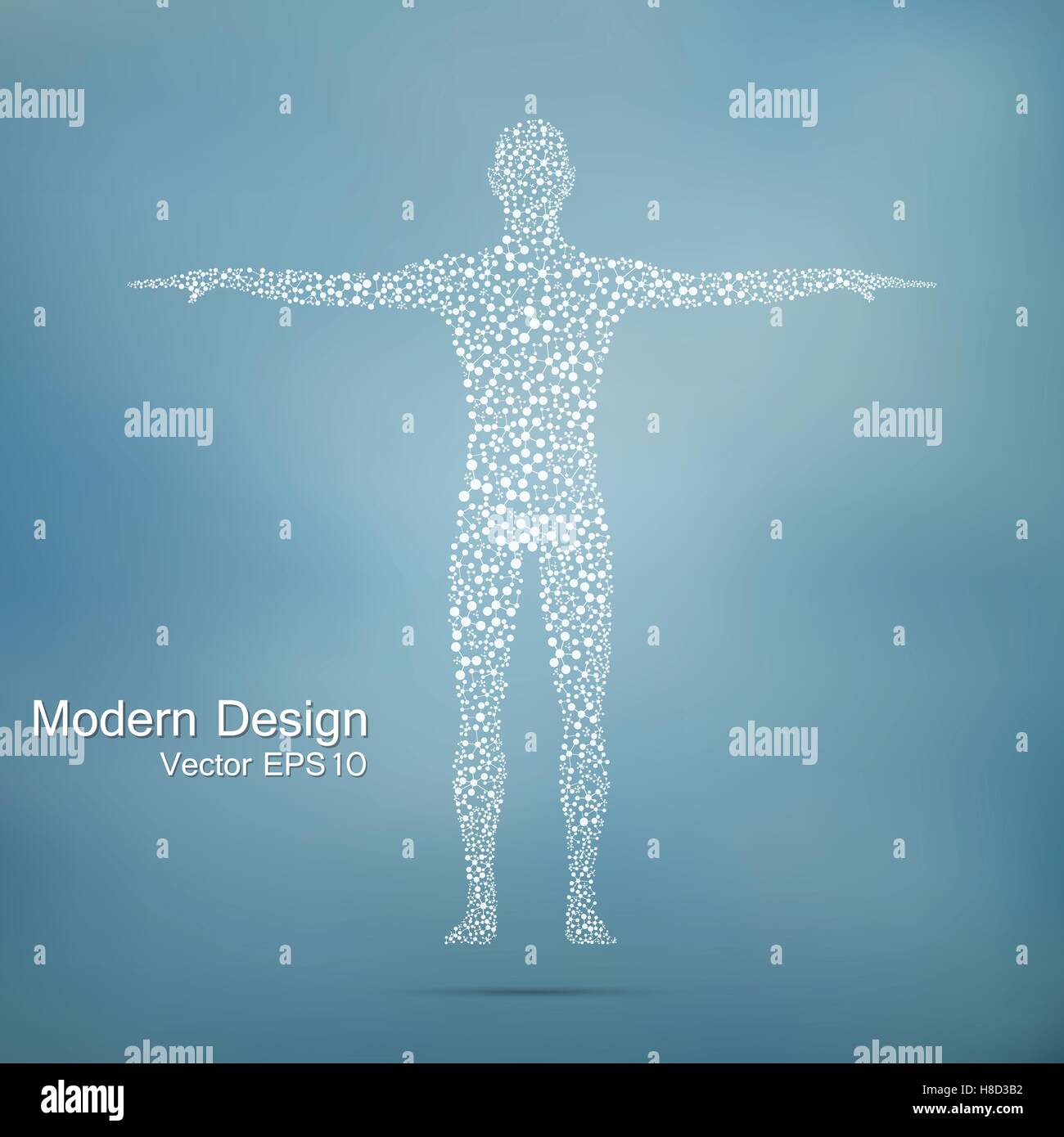 Structure molecule of man. Abstract model human body DNA . Medicine ...