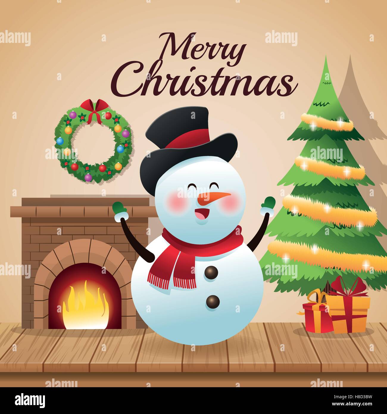 Snowman cartoon of Christmas season design Stock Vector Image & Art - Alamy