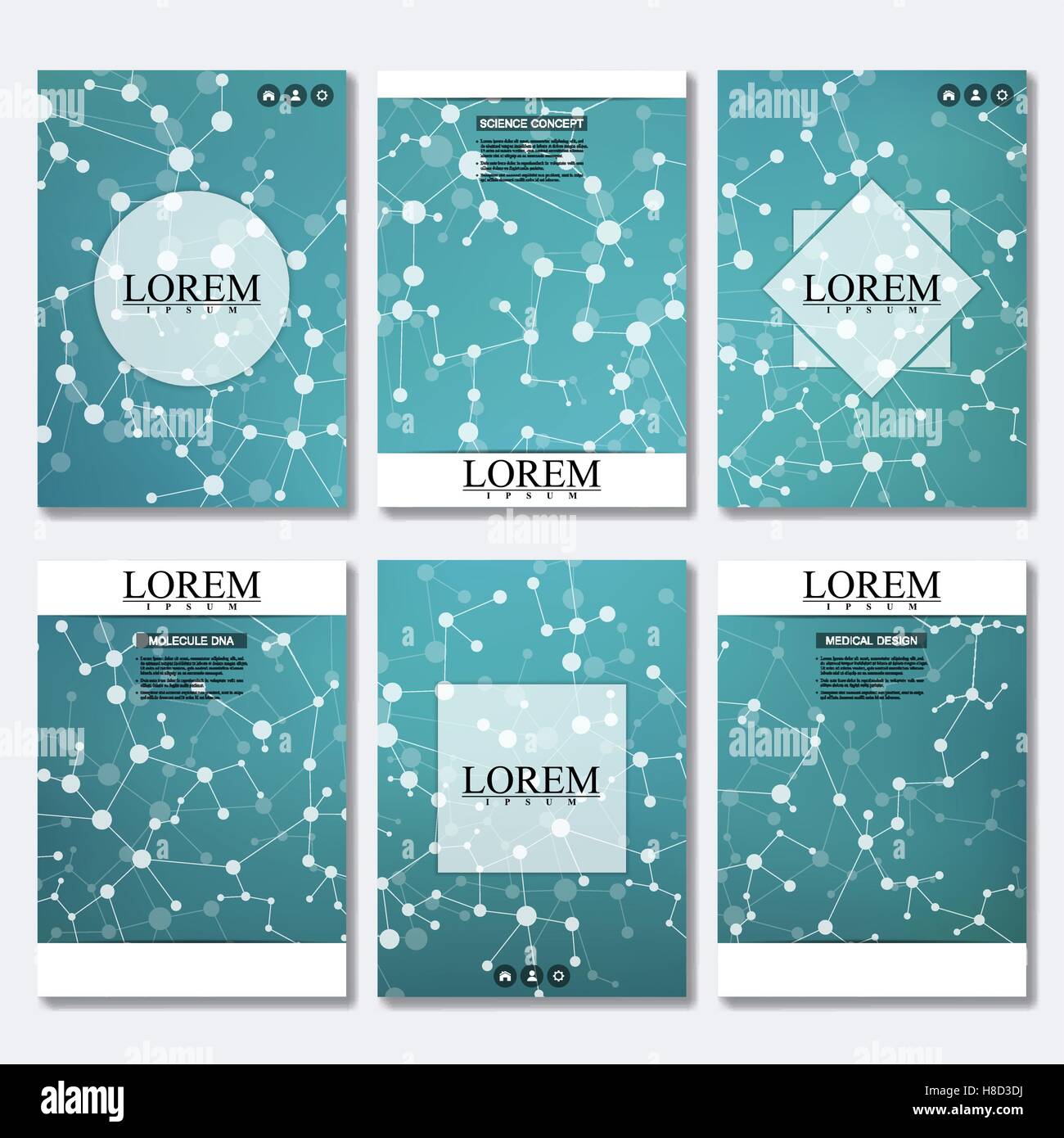 Set of business templates for brochure, flyer, cover magazine in A4 ...