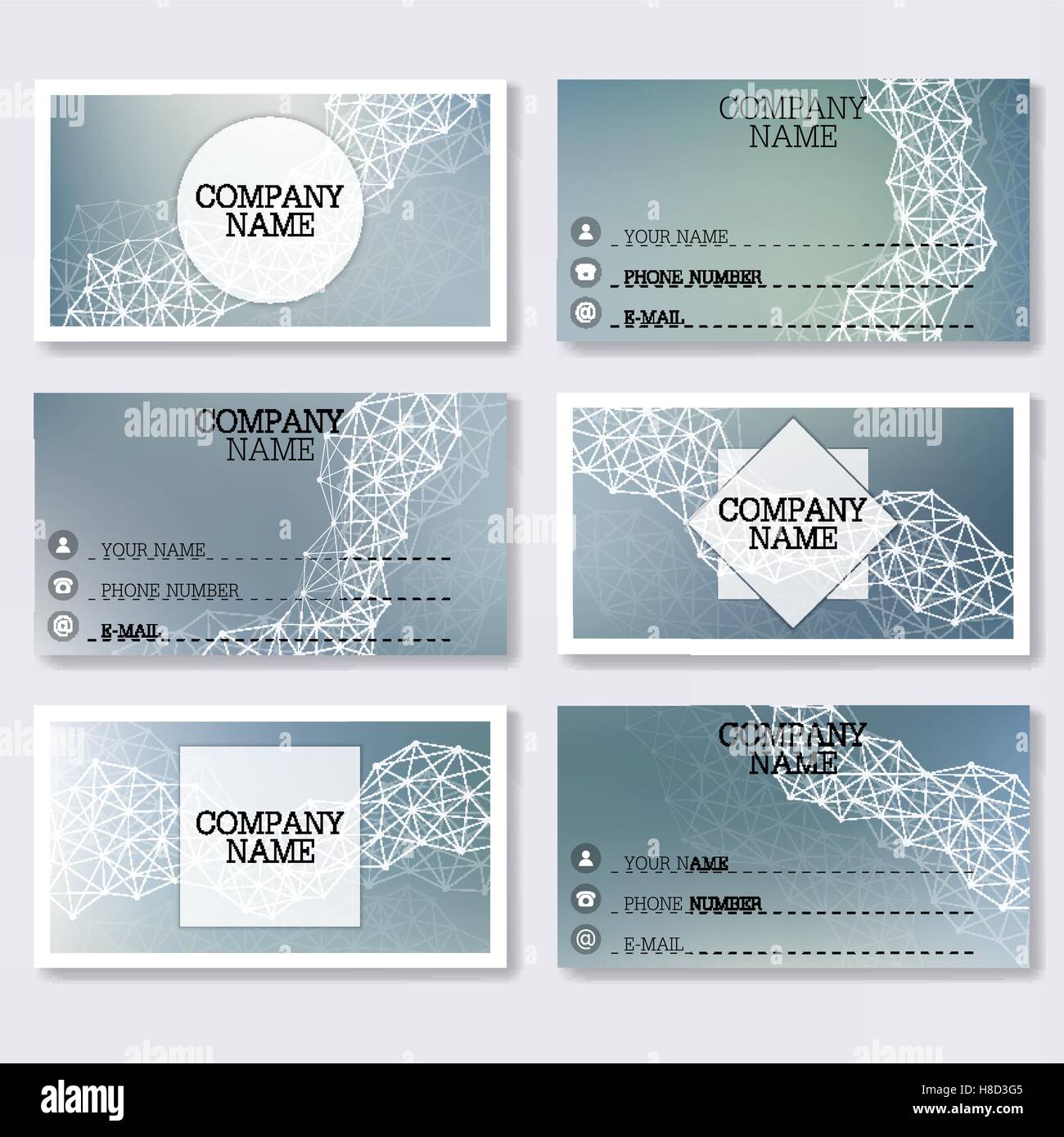 Set template of modern business visiting cards. Abstract background ...