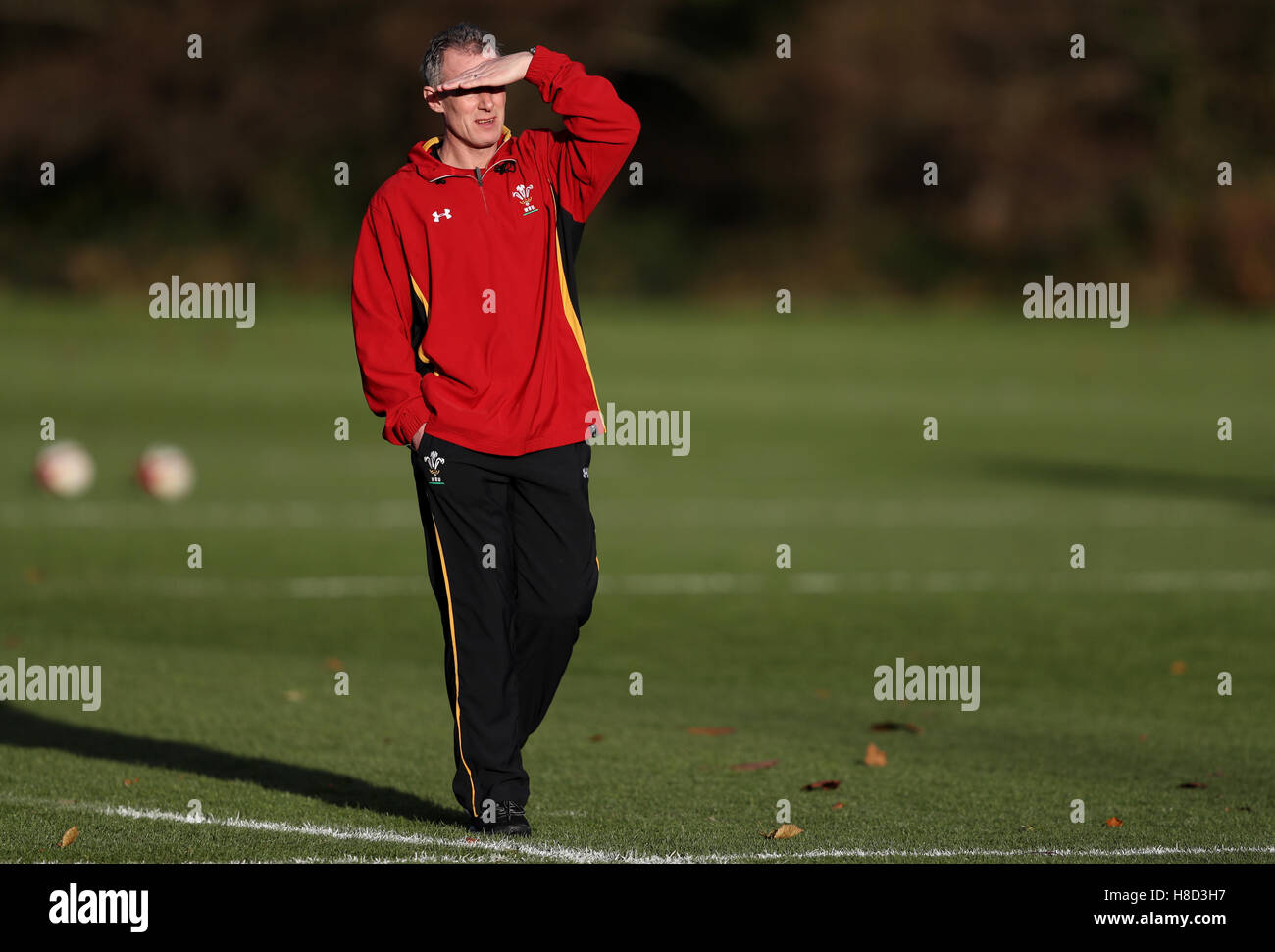 Wales Coach Rob Howley during a training session at the Vale Resort ...