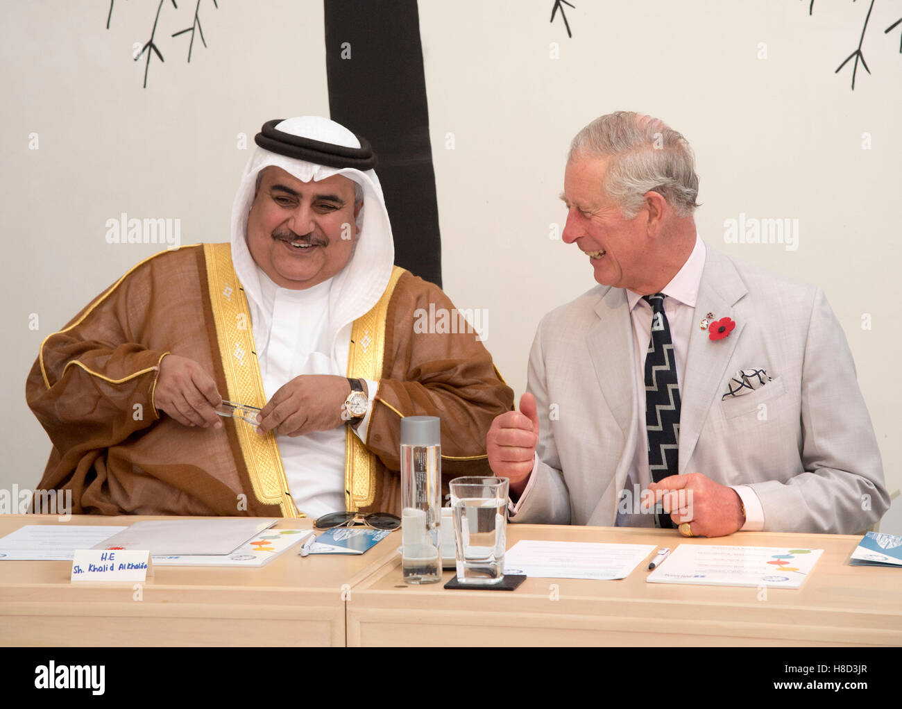 The Prince of Wales with Dr Khalid bin Kalifa Al Khalifa during his ...