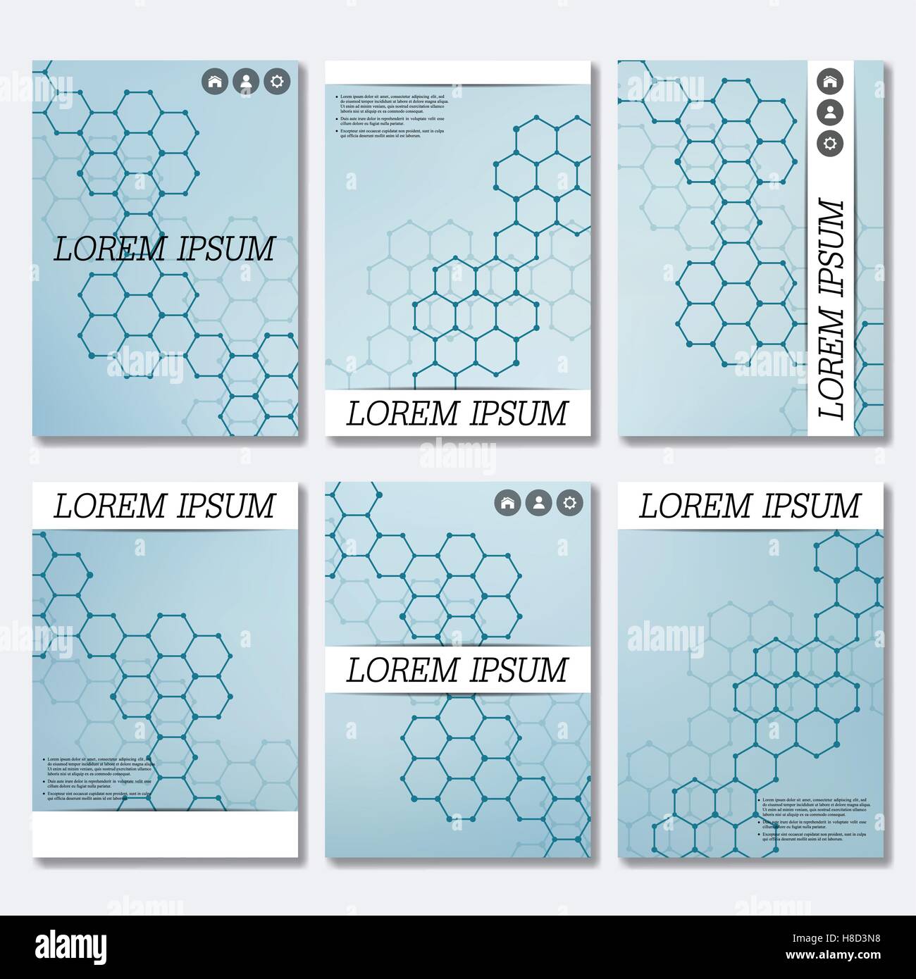 Set of business templates for brochure, flyer, cover magazine in A4 ...