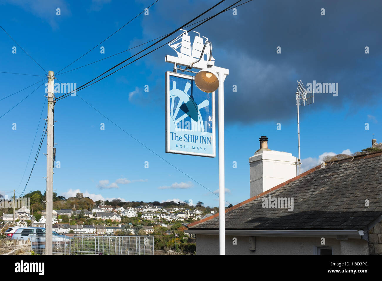 Sign for the Ship Inn pub in Noss Mayo, Devon Stock Photo - Alamy