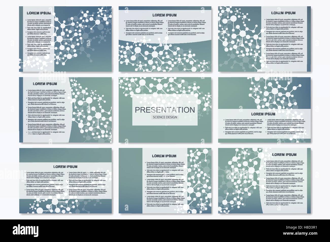 Set of modern business presentation templates in A4 size. Connection ...