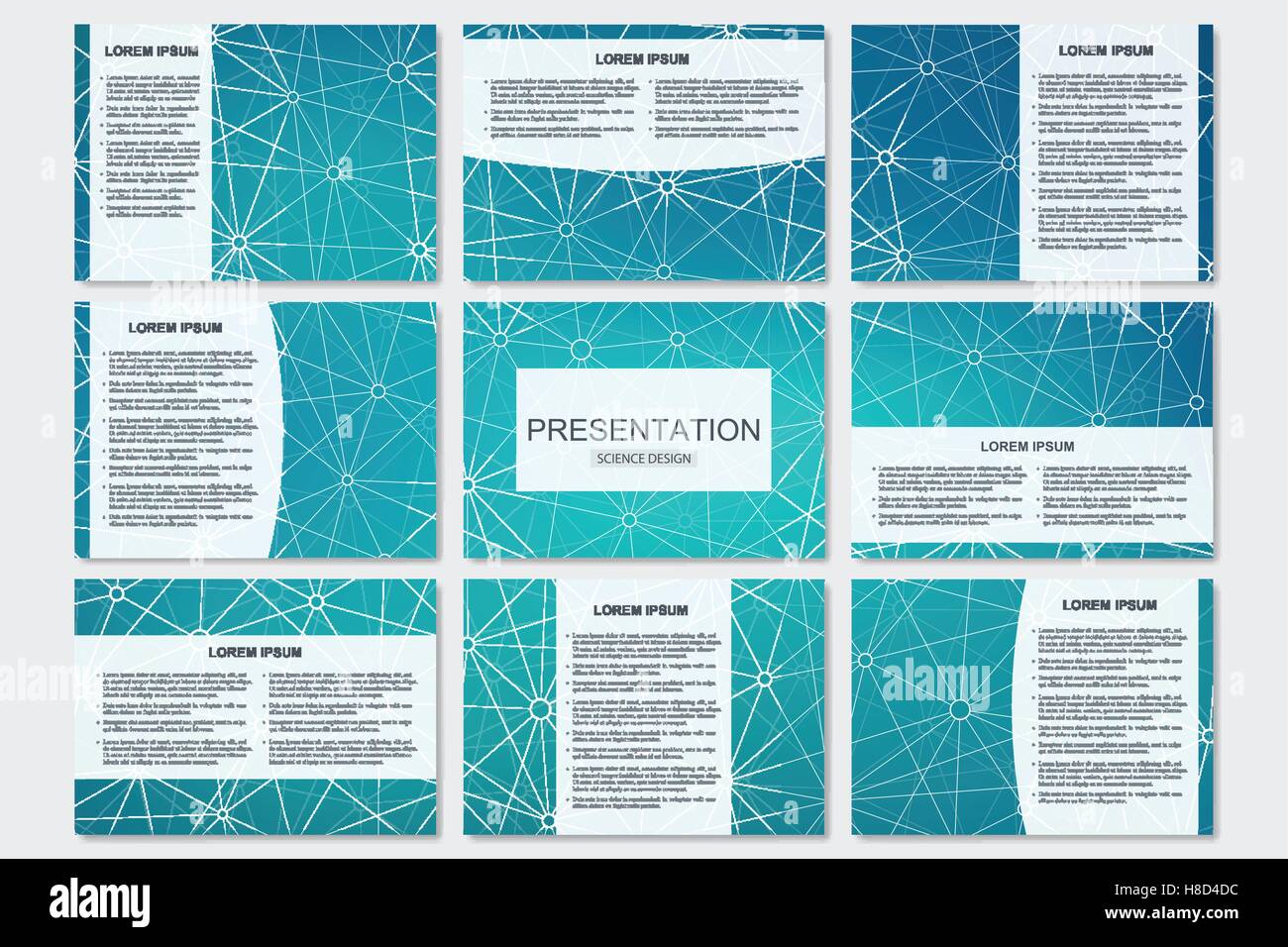 Set of modern business presentation templates in A4 size. Connection ...