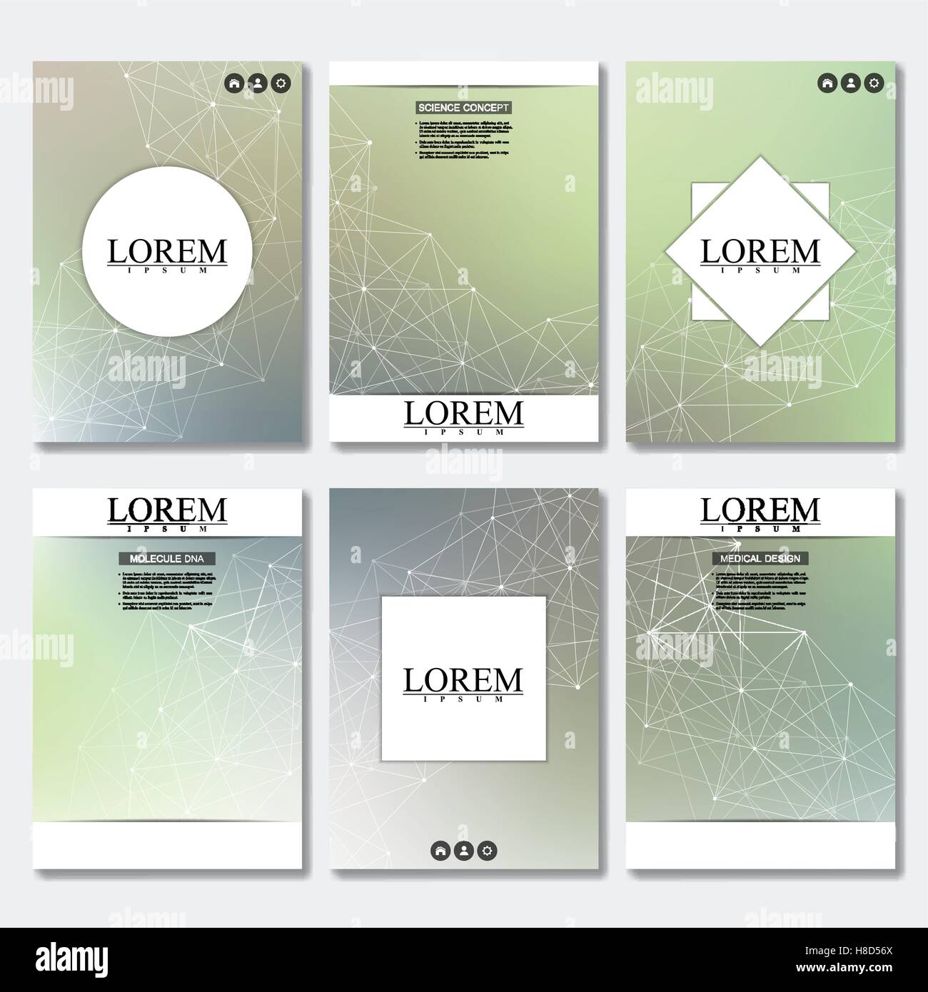 Set of business templates for brochure, flyer, cover magazine in A4 ...
