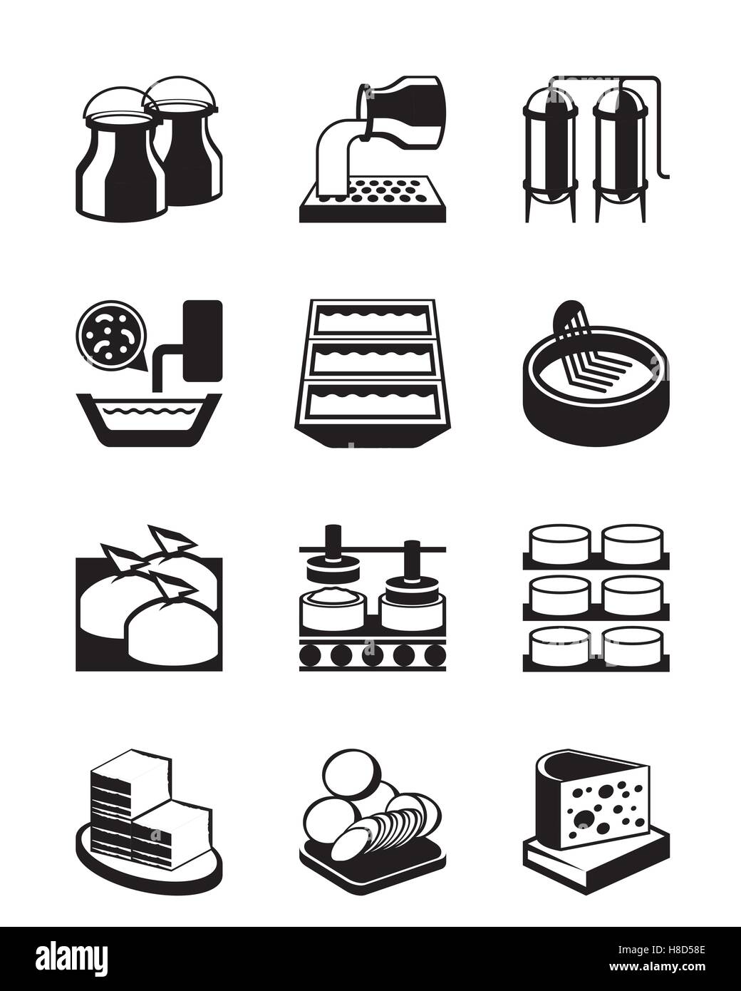 Cheese production process - vector illustration Stock Vector Image ...