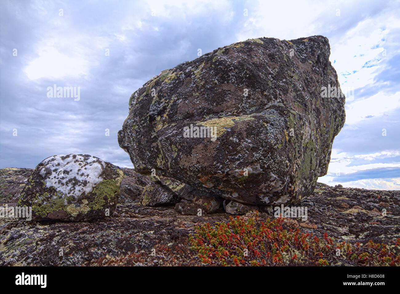 Stone of a peculiar form, worshipped by Saami Stock Photo - Alamy