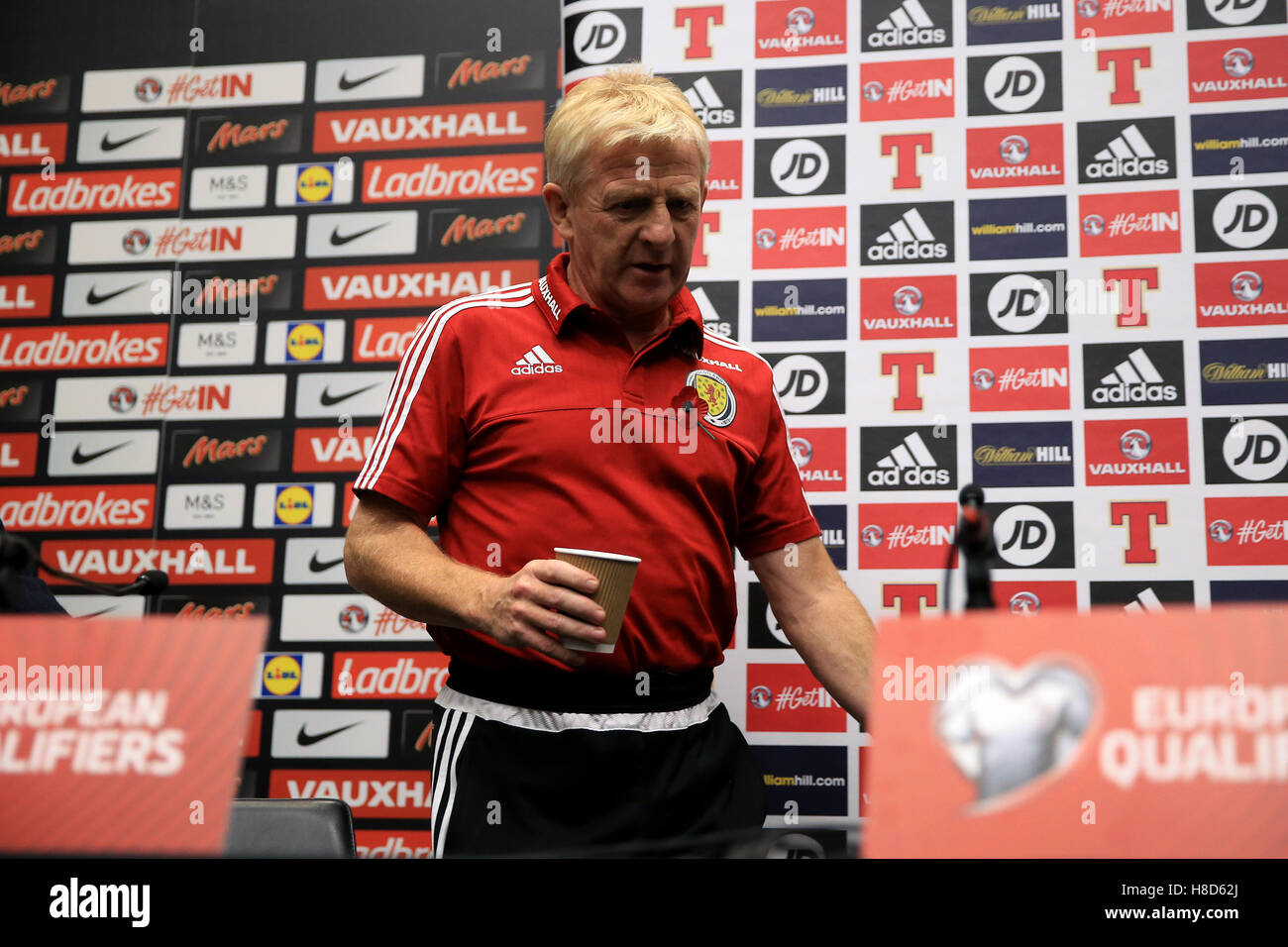 Scotland manager Gordon Strachan during the press conference at Wembley ...