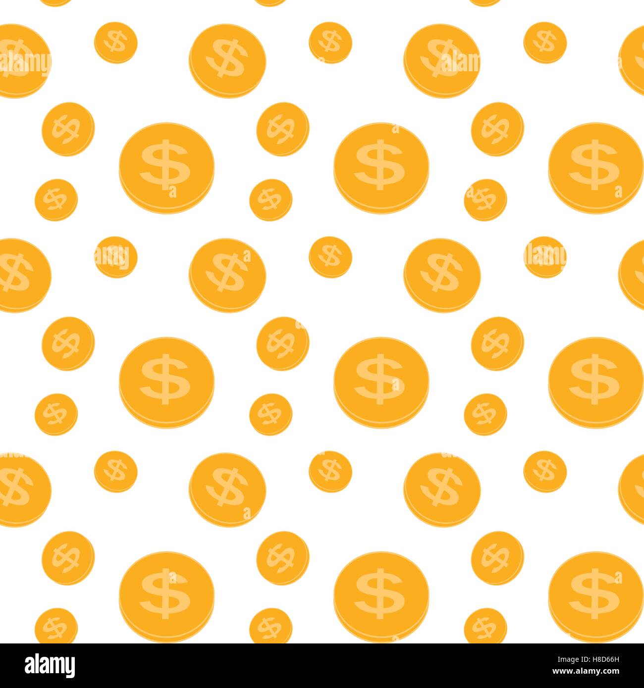 Seamless pattern of the coins. Vector Illustration Stock Vector Image ...