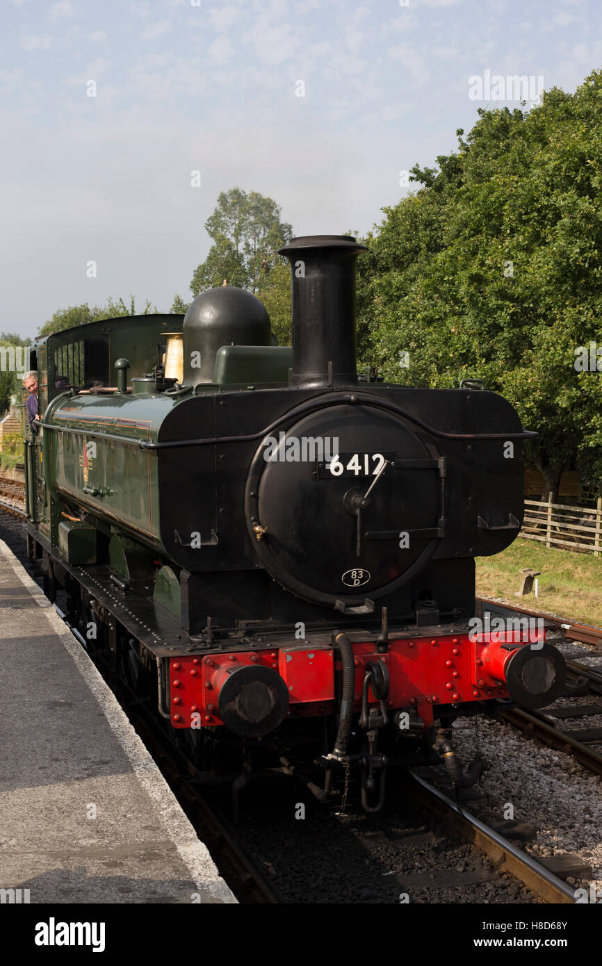 Steam engine in Totnes, Devon. Old-fashioned train Stock Photo - Alamy