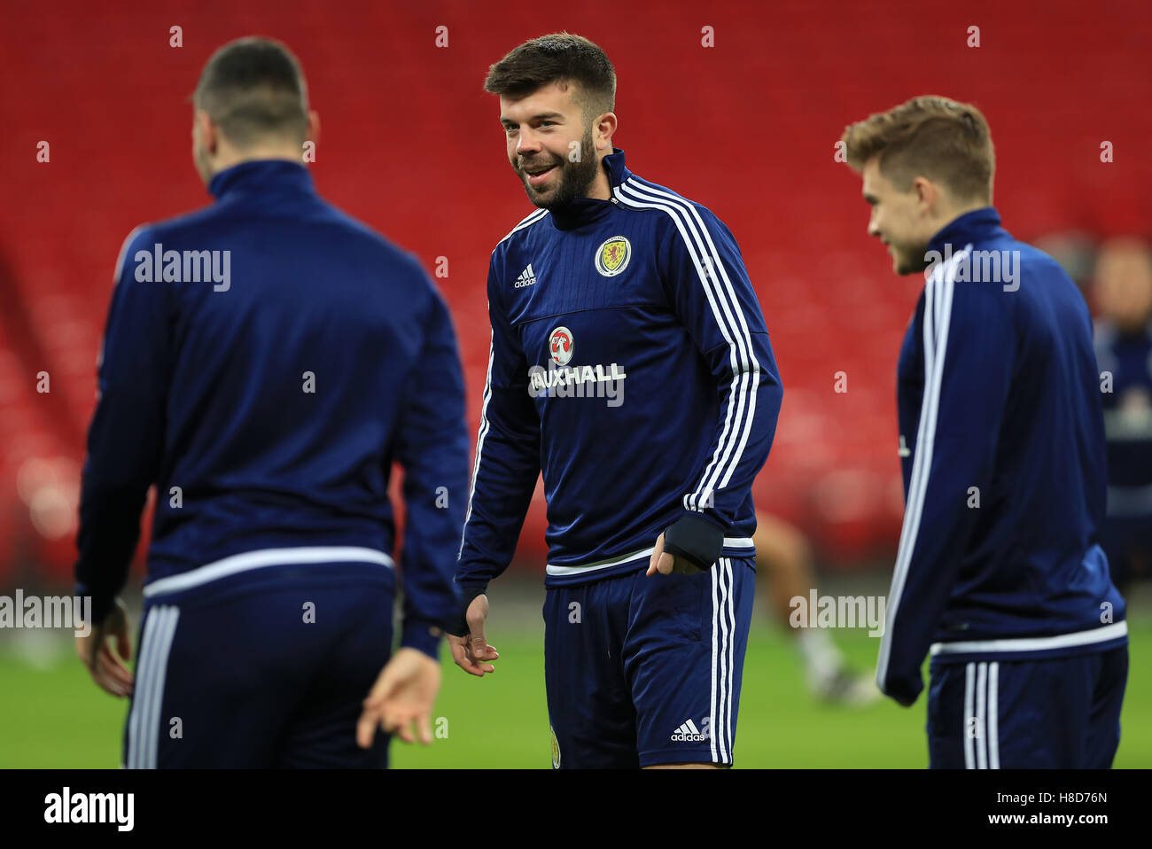 Scotland's Grant Hanley during a training session at Wembley Stadium ...