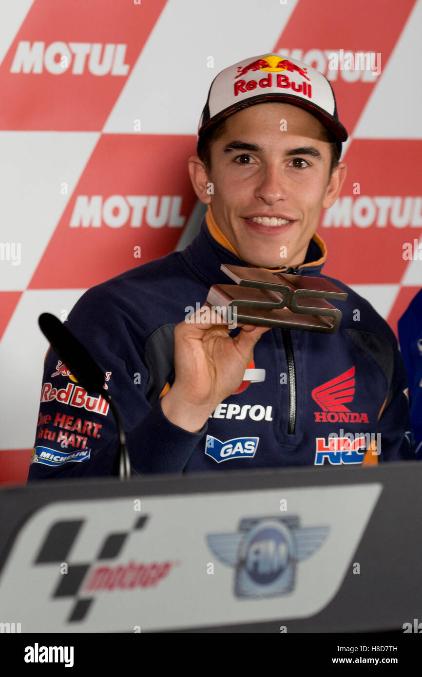 Valencia, Spain. 10th Nov, 2016. Marc Marquez during the press ...