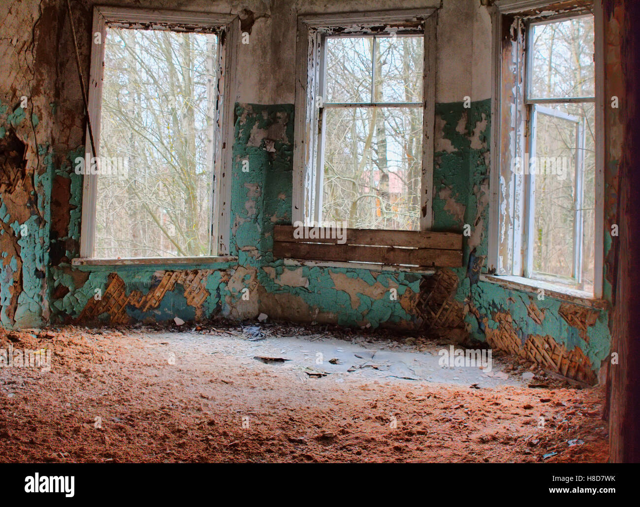 very old dilapidated dangerously unstable crumbling house Stock Photo ...