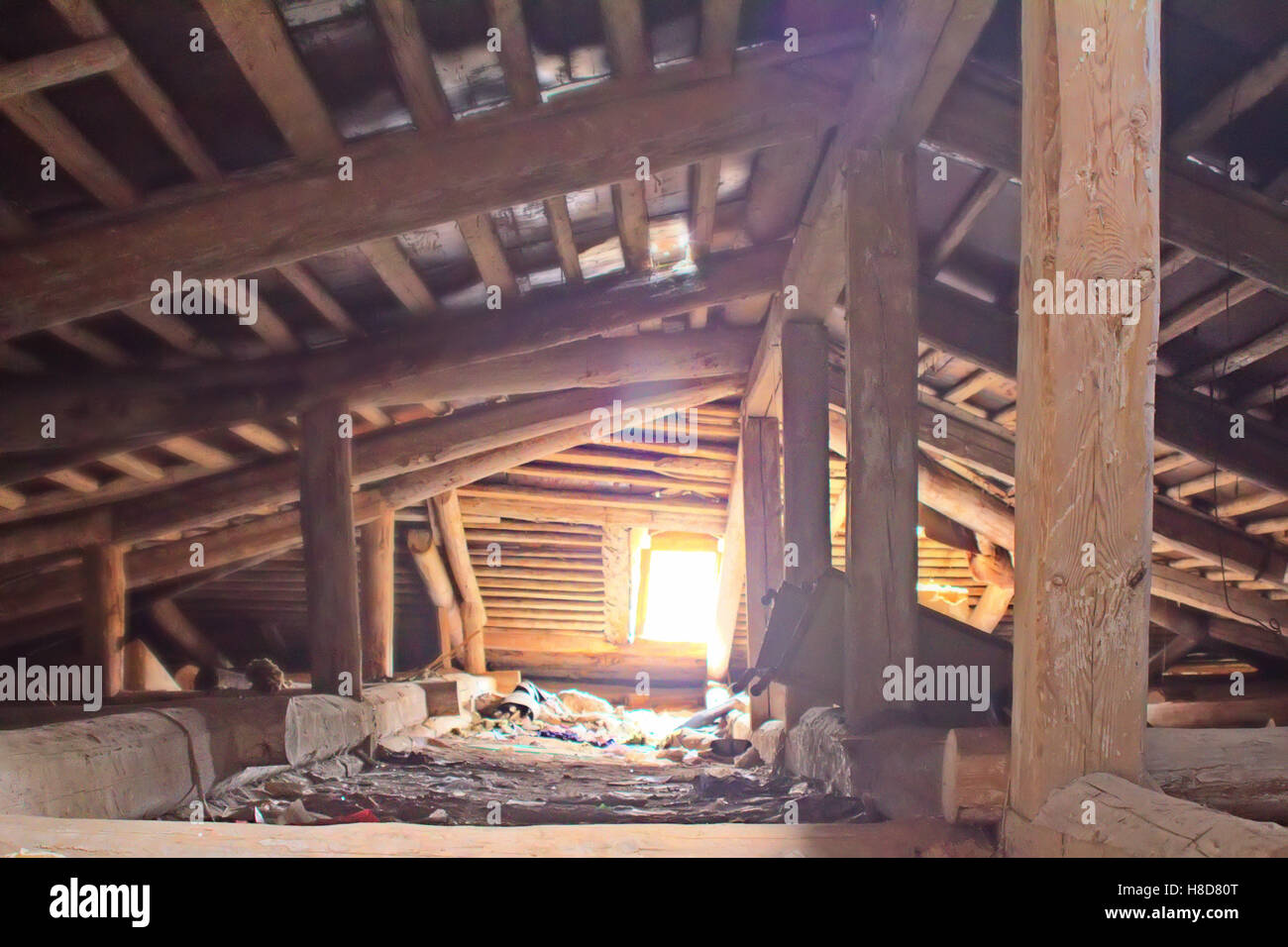 very old dilapidated dangerously unstable crumbling house Stock Photo ...