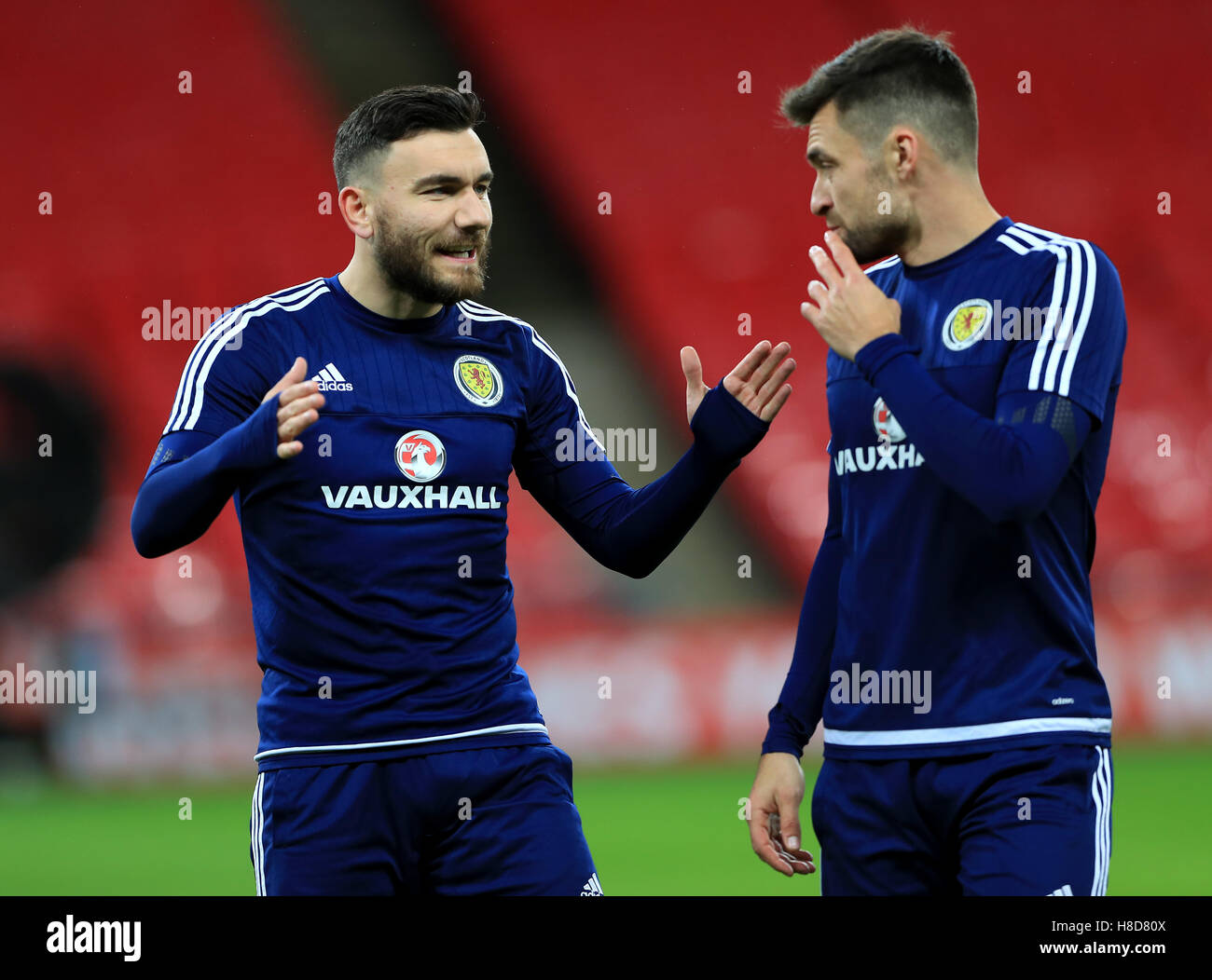 Scotland's Robert Snodgrass (left) during a training session at Wembley ...