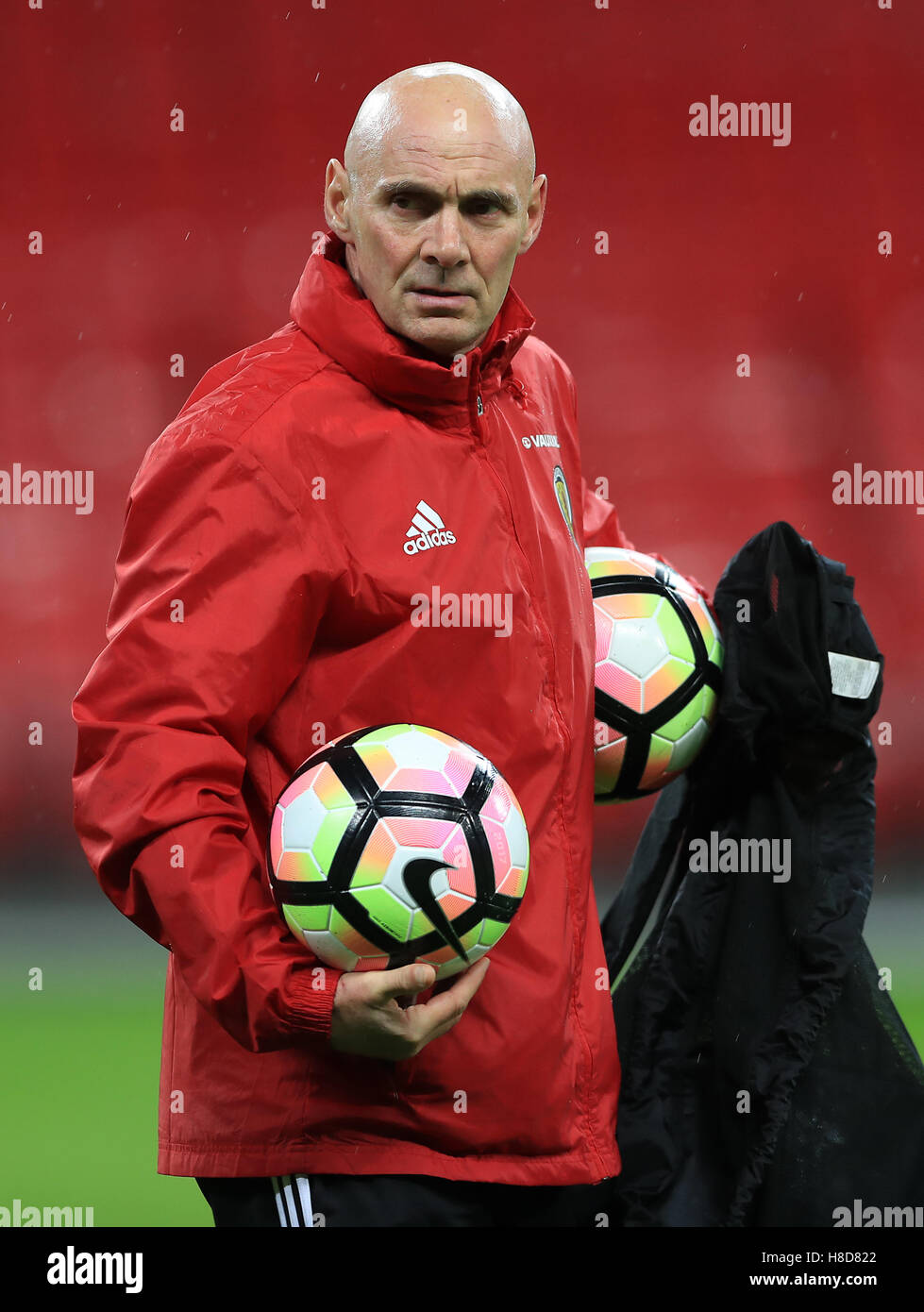 Scotland coach Andy Watson during a training session at Wembley Stadium ...