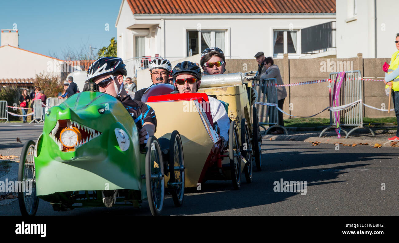 Bretignolles sur Mer, France - October 29, 2016 : old pedal car race ...