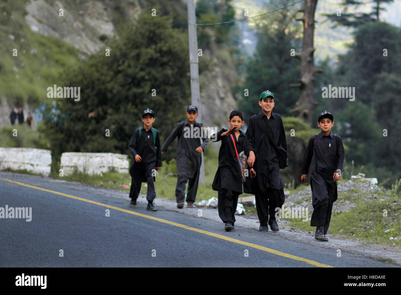 boys going to school in northern areas of Pakistan Stock Photo - Alamy