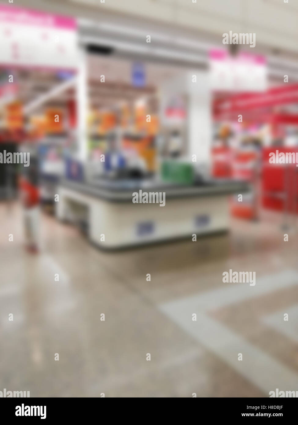 checkout of a shopping center blurry for internal backgrounds Stock ...
