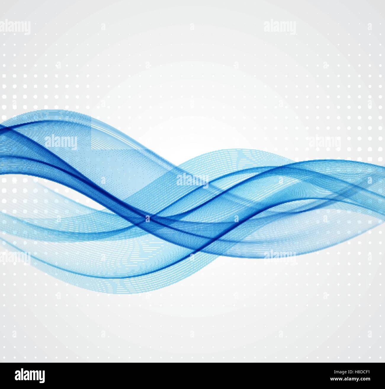 Abstract vector background, blue transparent waved lines for brochure ...