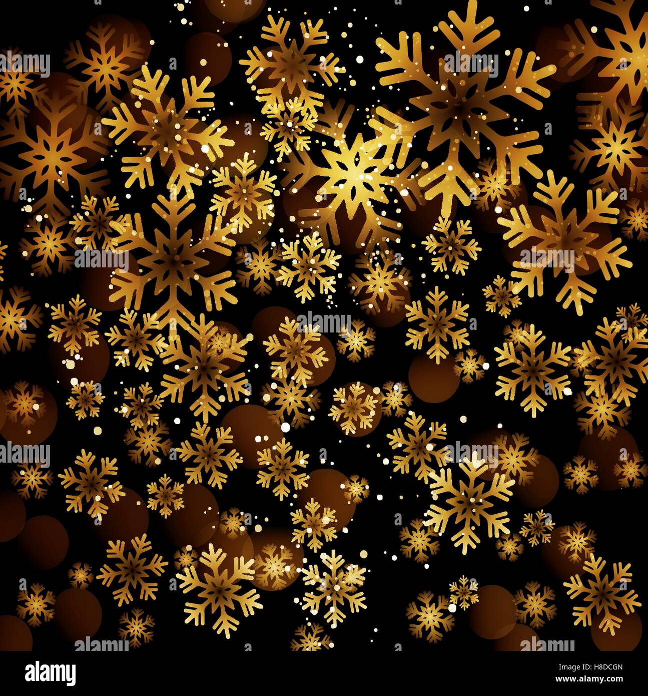 Golden snowflake on a dark background. Vector illustration Stock Vector ...