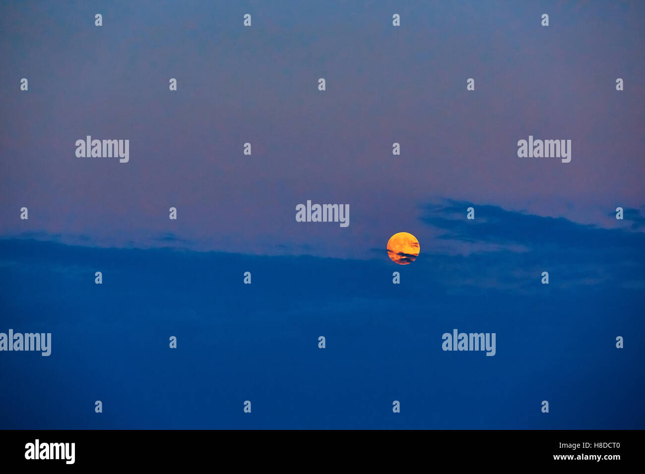 Full moon at sunset Stock Photo - Alamy