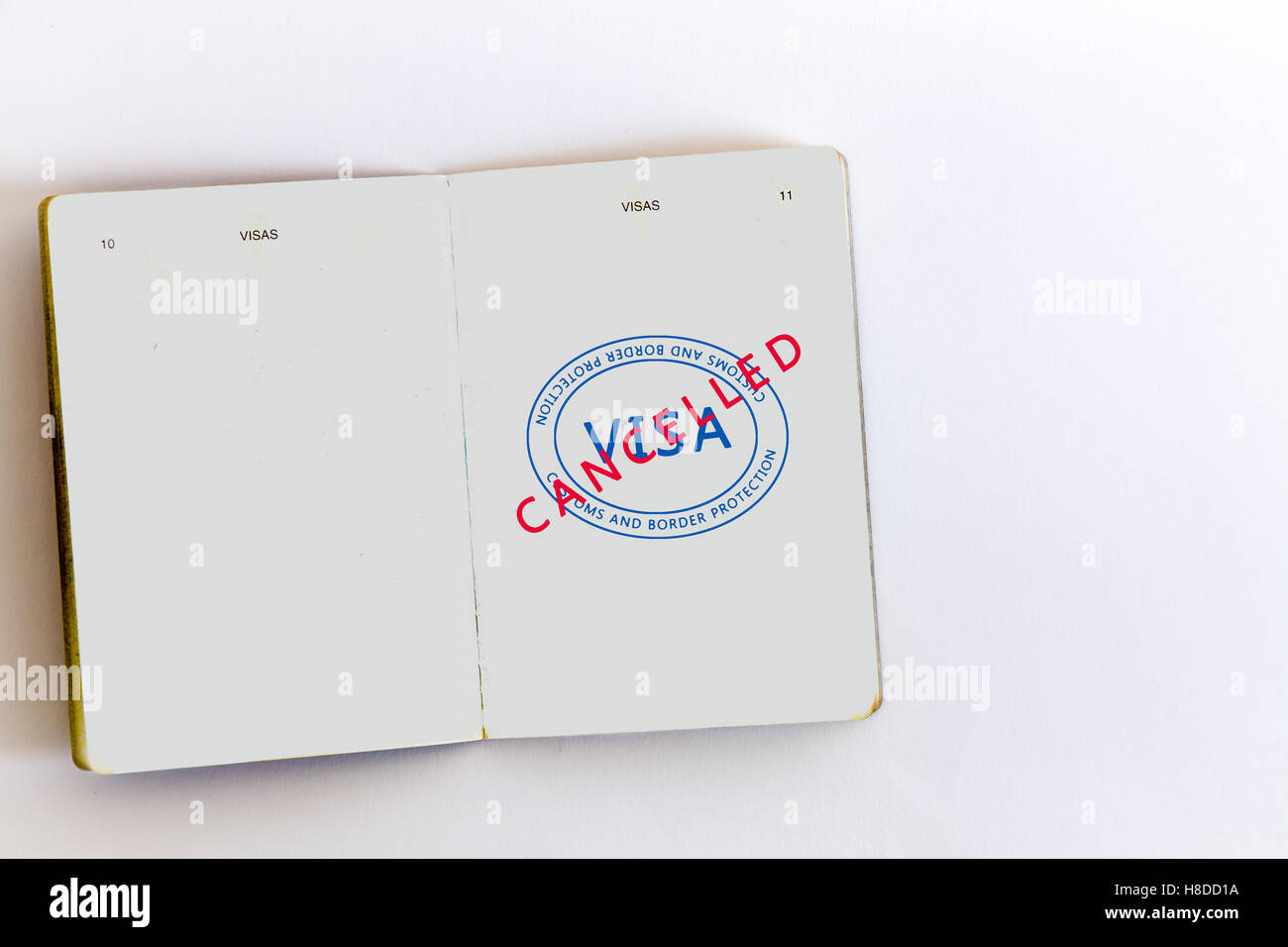 Visa cancelled customs stamps in passport, original design elements ...