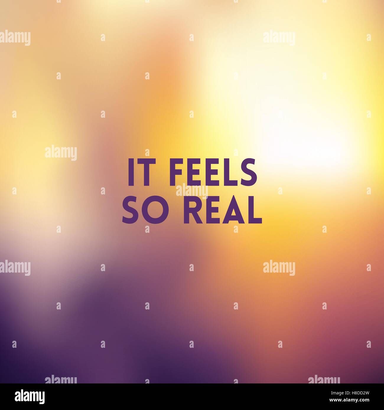 square blurred golden background - sunset colors With quote - it feels ...