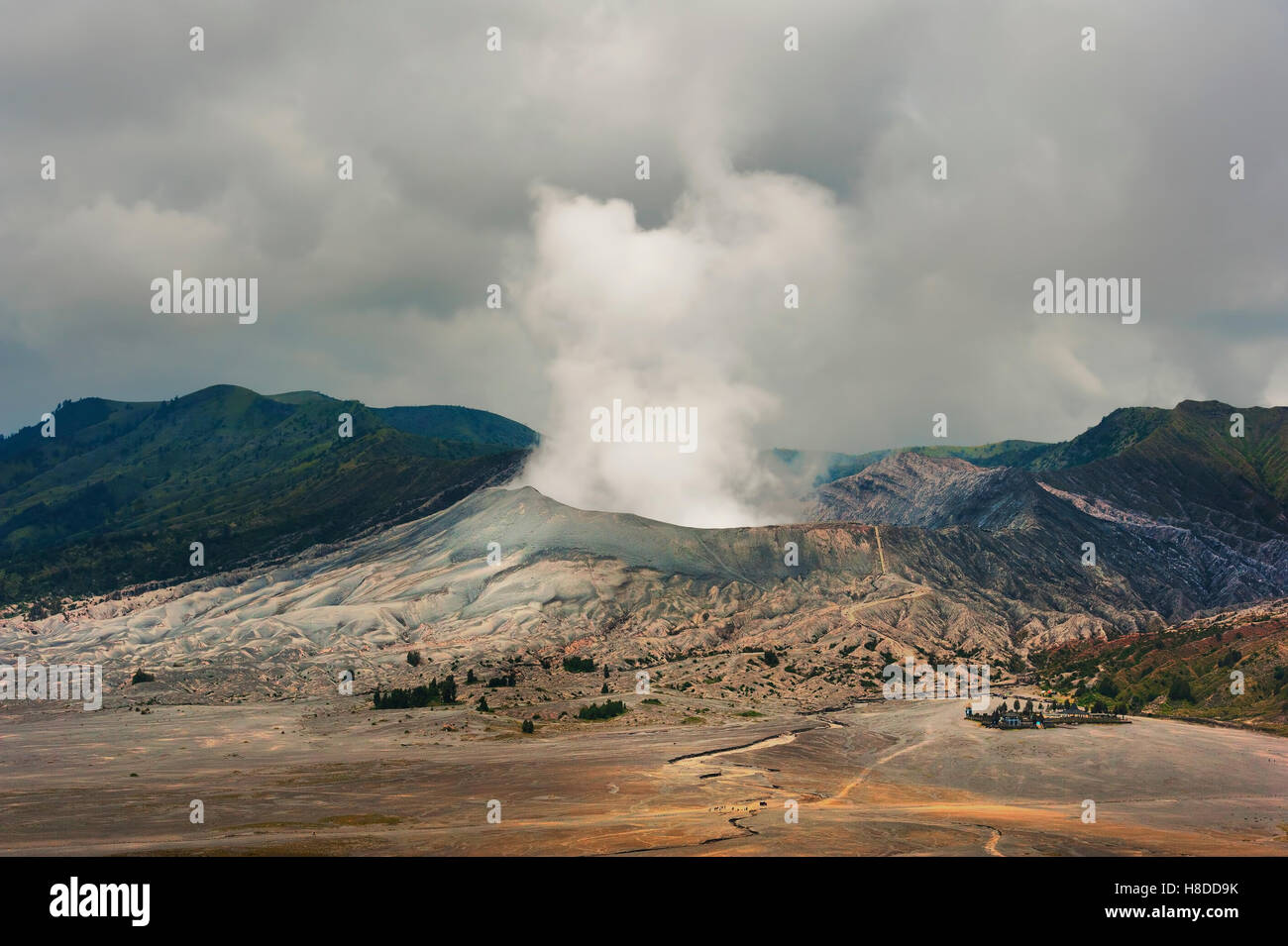 Mount Bromo is an active volcano located in East Java, Indonesia Stock ...