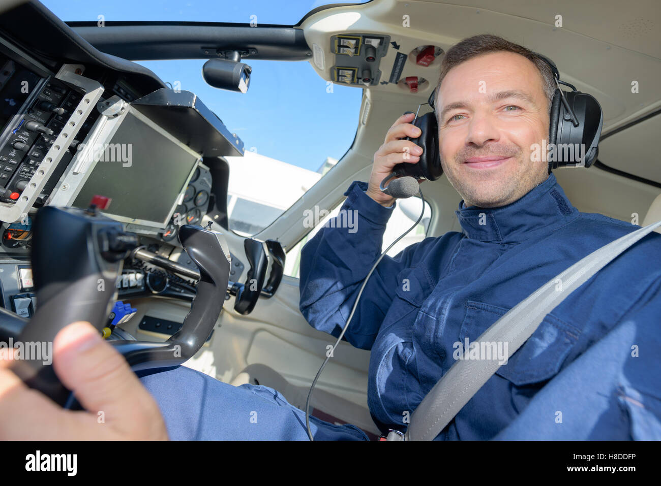 Portrait of pilot in aircraft Stock Photo - Alamy