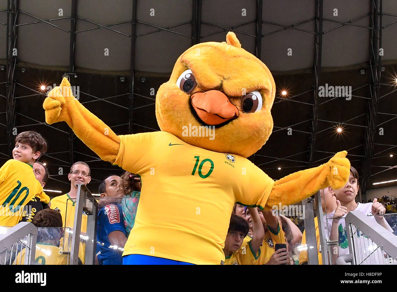 Belo Horizonte, Brazil. 10th Nov, 2016. Mascot Brazil during the match ...