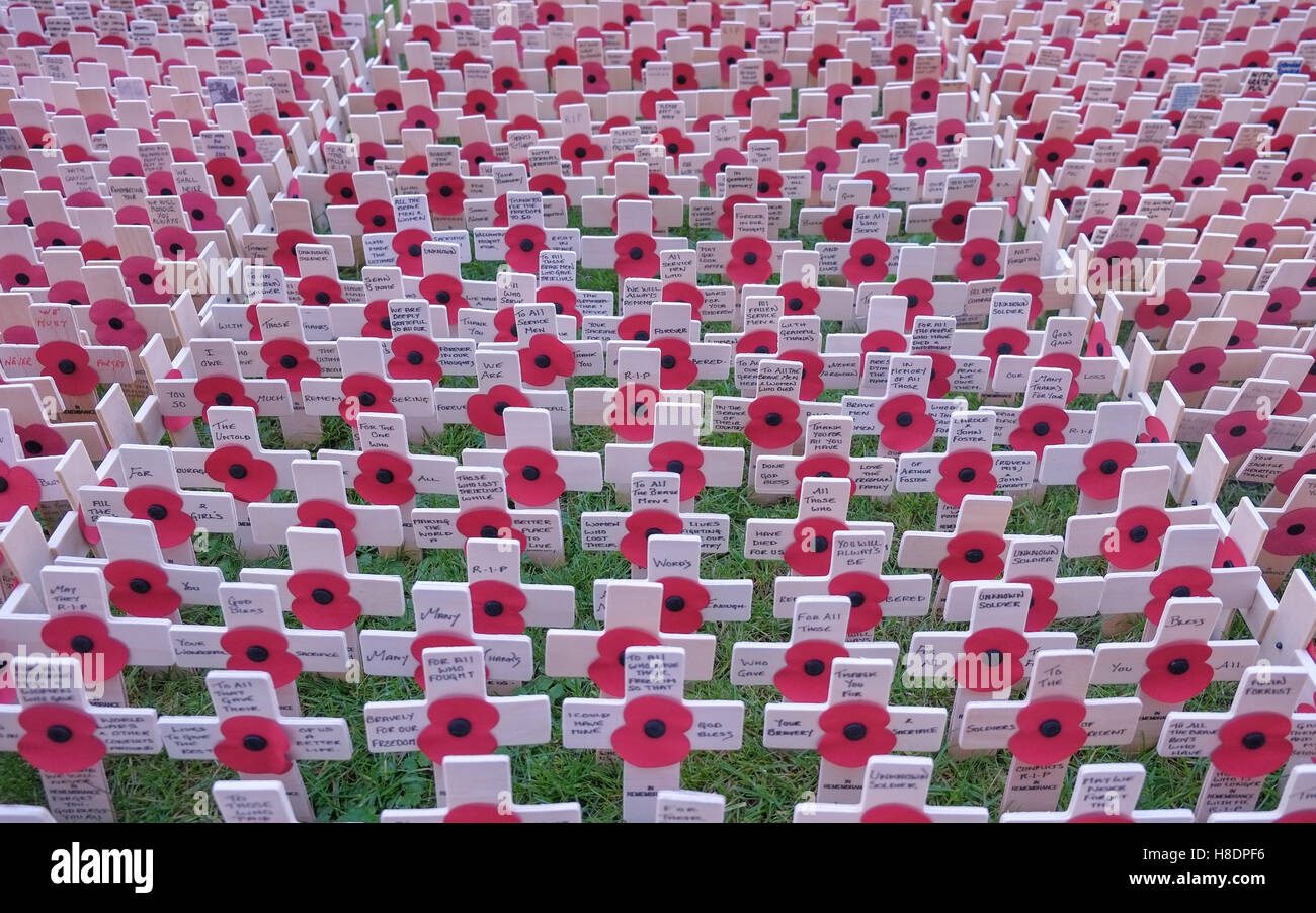 London, UK. 11th November 2016. Field of Remembrance at Westminster ...
