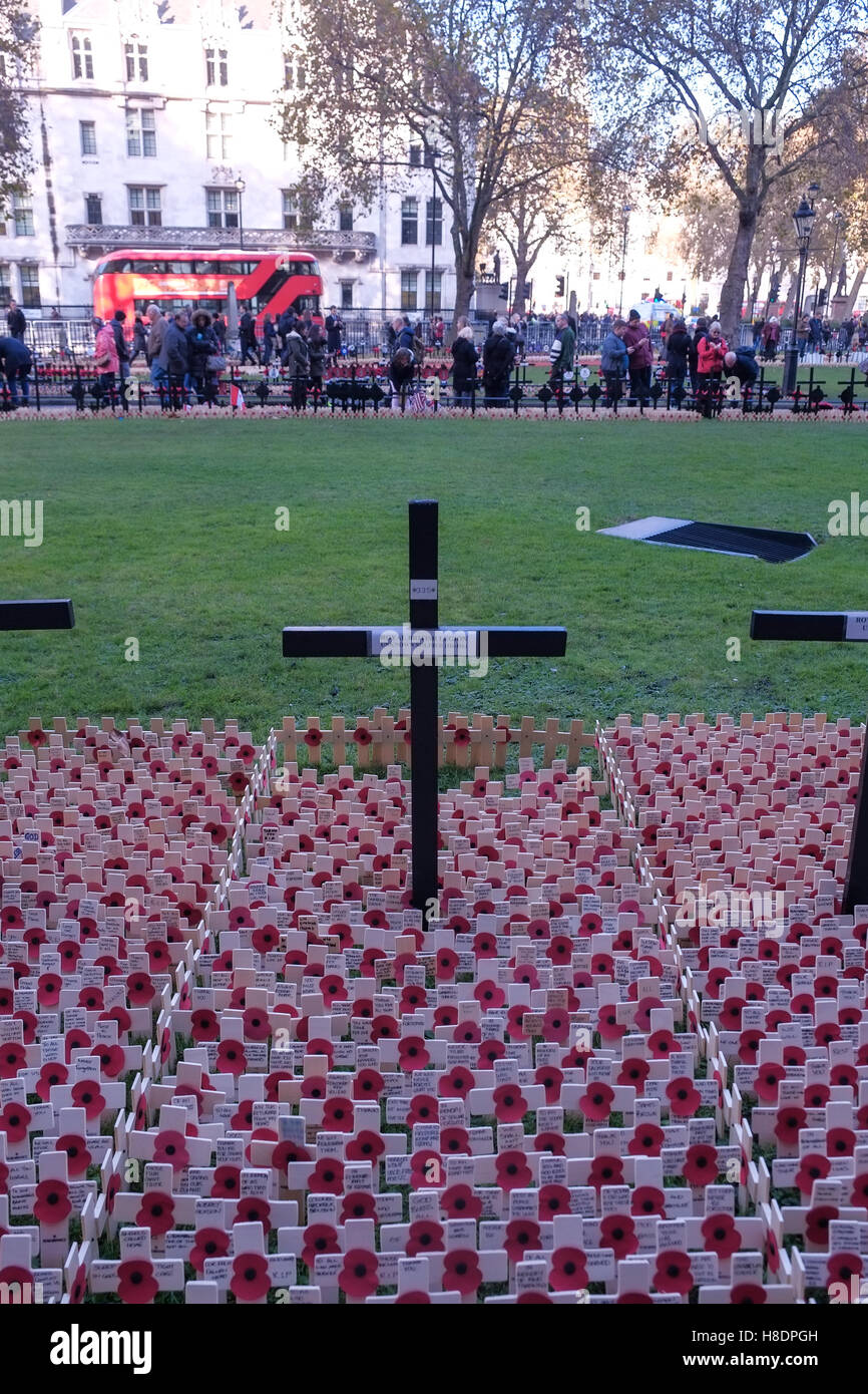London, UK. 11th November 2016. Field of Remembrance at Westminster ...
