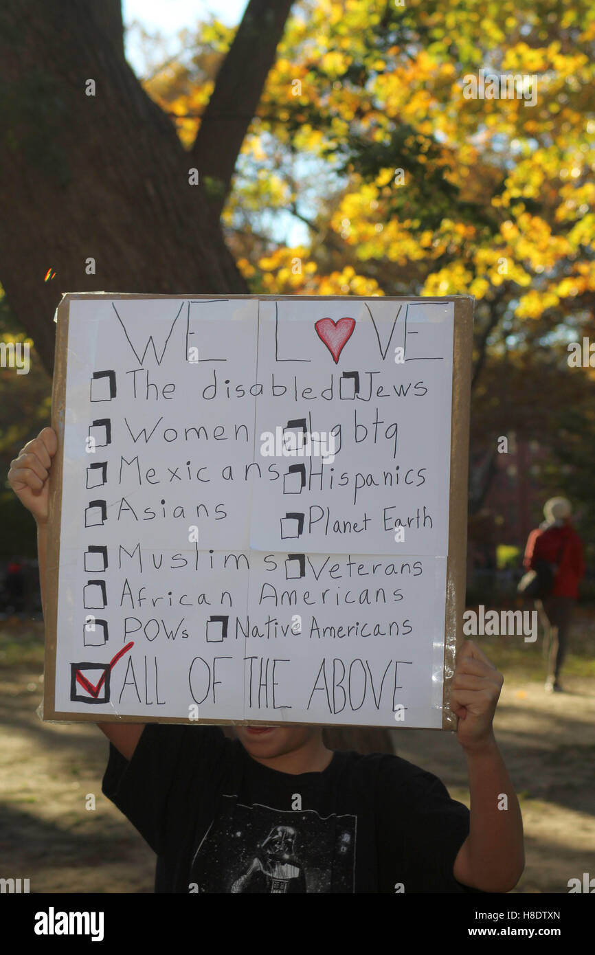 Love Rally Protesting President-elect Donald Trump in New York City ...