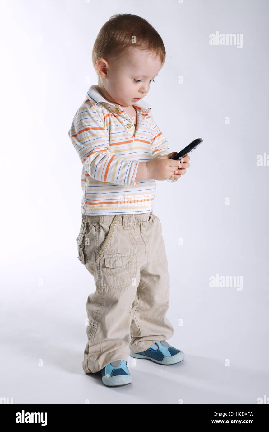 little boy with mobile phone Stock Photo - Alamy