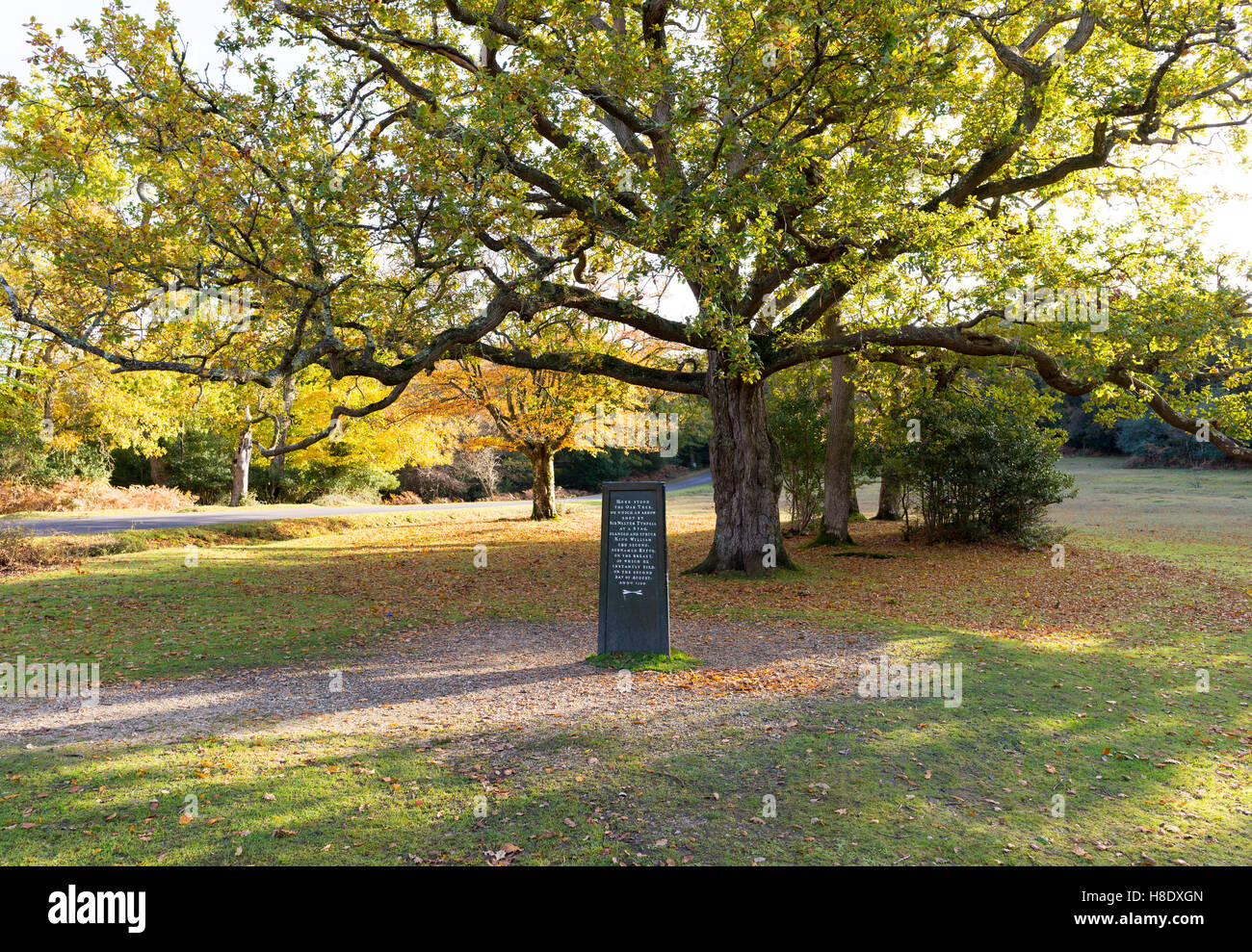 Rufus Stone in the New Forest, Hampshire, UK, the spot where William II ...