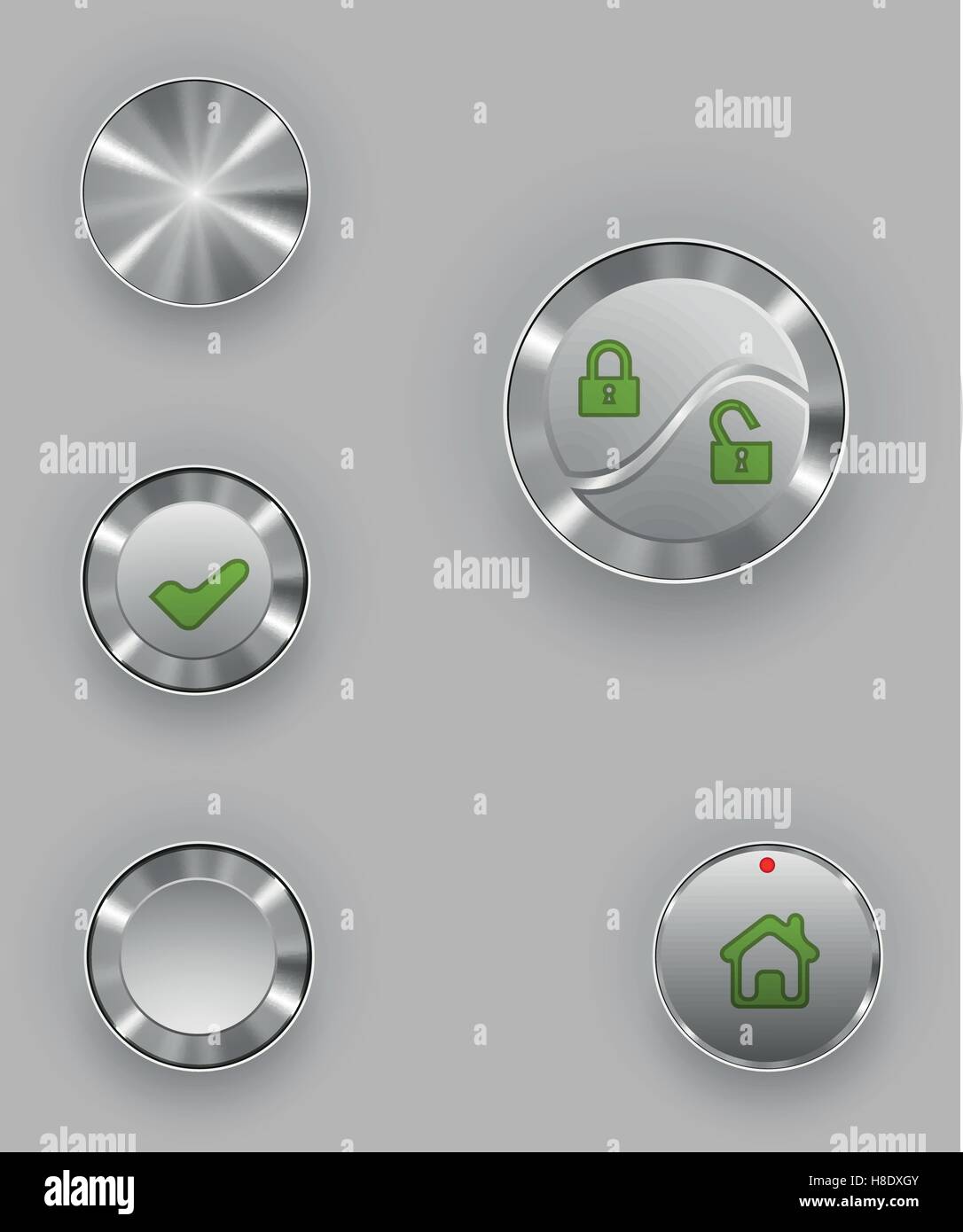 metal buttons gray Stock Vector Image & Art - Alamy