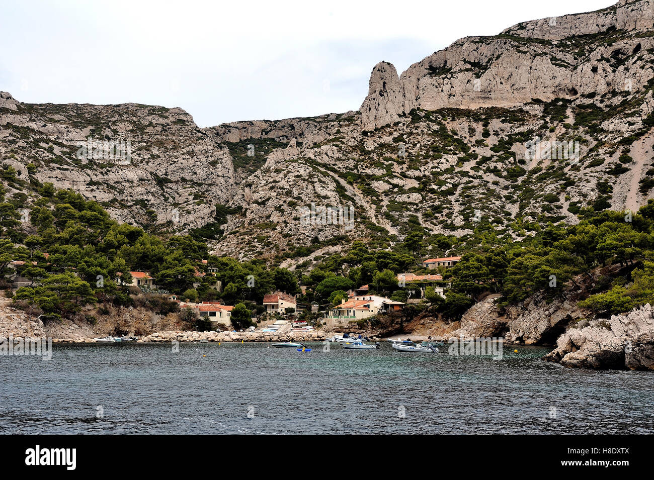 Coastal landscape between Cassis and Marseille in the national park of ...