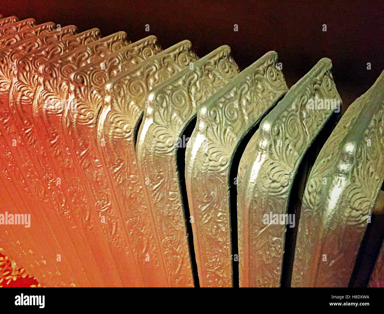 Vintage decorated radiator blades close up Stock Photo - Alamy
