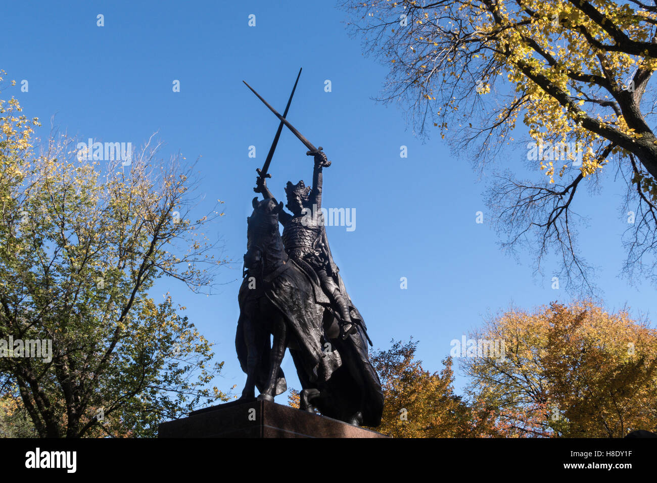 King Jagiello Monument, Central Park, NYC Stock Photo - Alamy