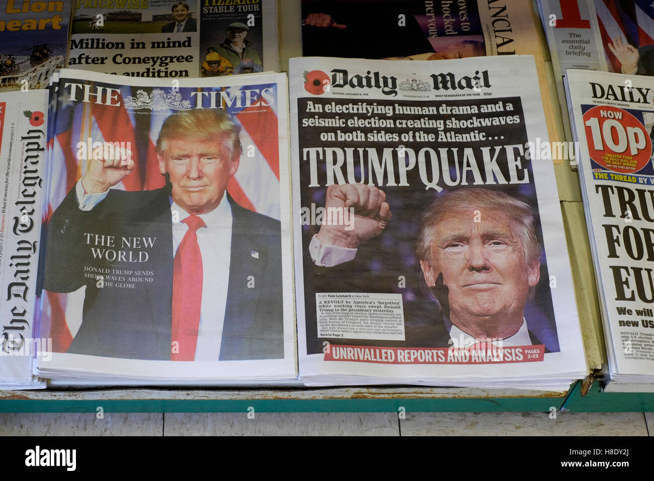 selection of uk newspapers with the headlines leading story of donald ...